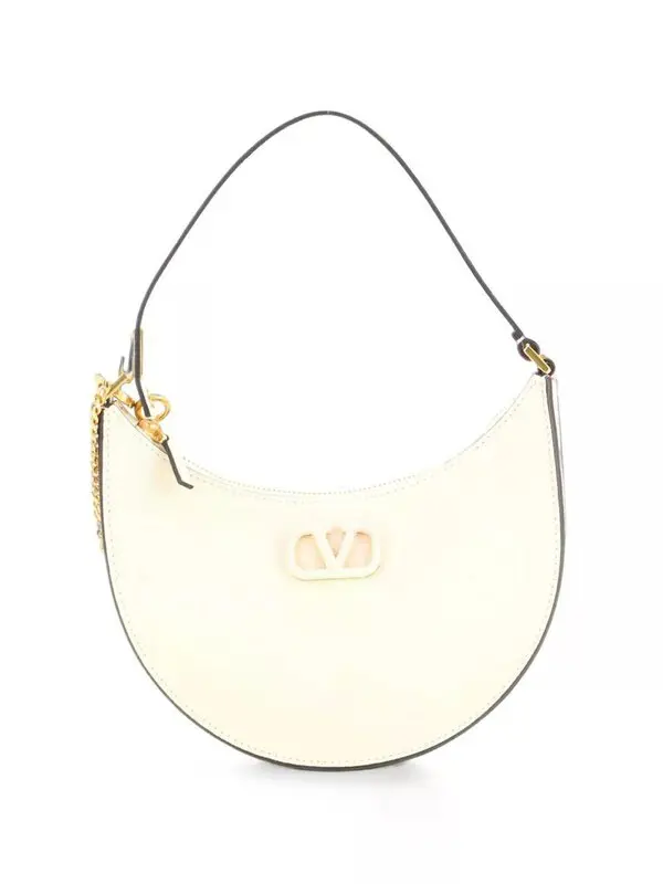 Valentino Garavani Vlogo Leather Mini Hobo Bag - White
