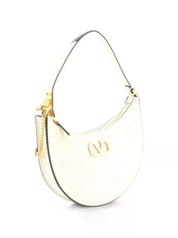 Valentino Garavani Vlogo Leather Mini Hobo Bag - White
