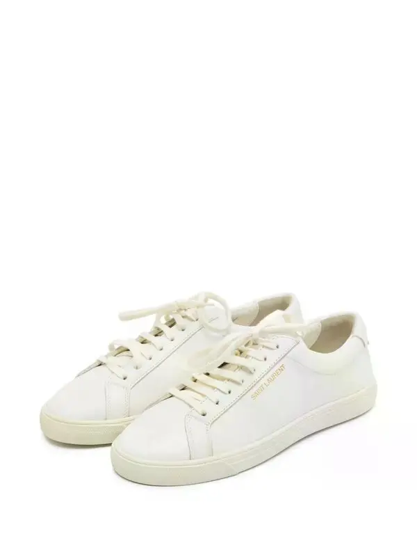 Saint Laurent Andy Calf Leather Lace Up Sneakers