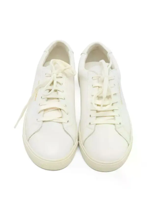 Saint Laurent Andy Calf Leather Lace Up Sneakers