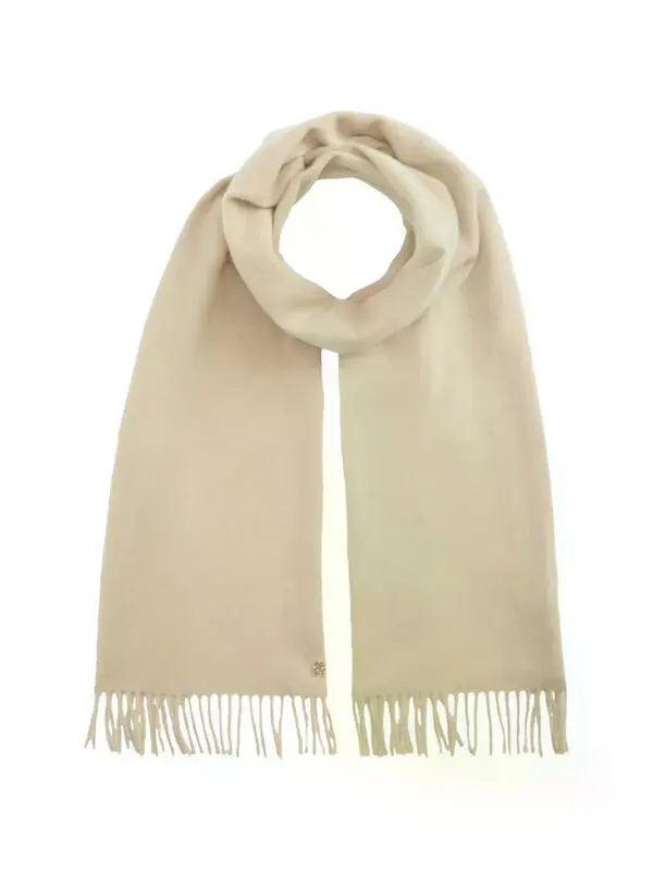 Tommy Hilfiger Logo-plaque Fringed Scarf - Neutrals