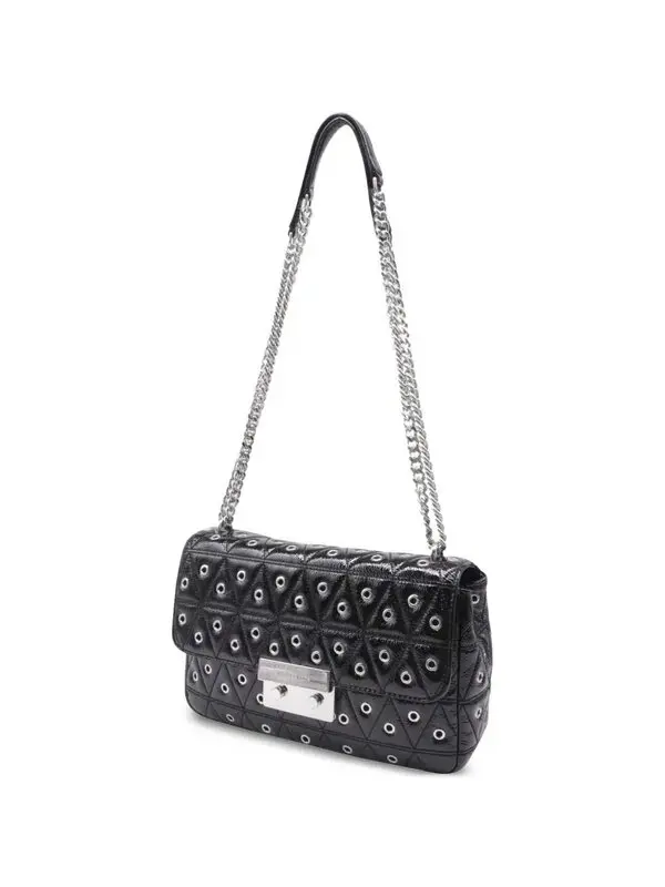 Michael Kors Sloan Eyelet-embellished Shoulder Bag - Black