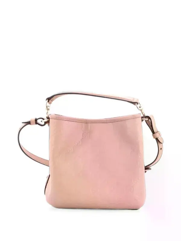 Gucci Gg Emblem Gg Embossed Leather Small Bucket Bag
