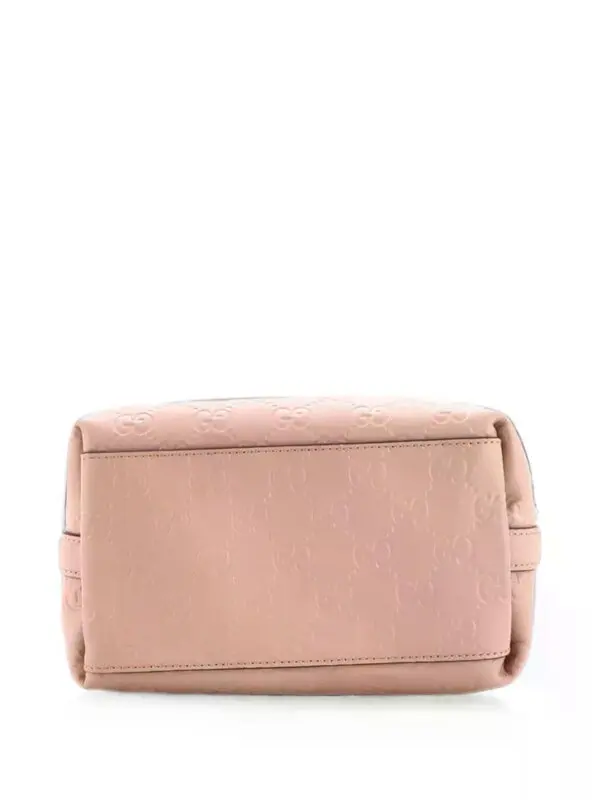 Gucci Gg Emblem Gg Embossed Leather Small Bucket Bag