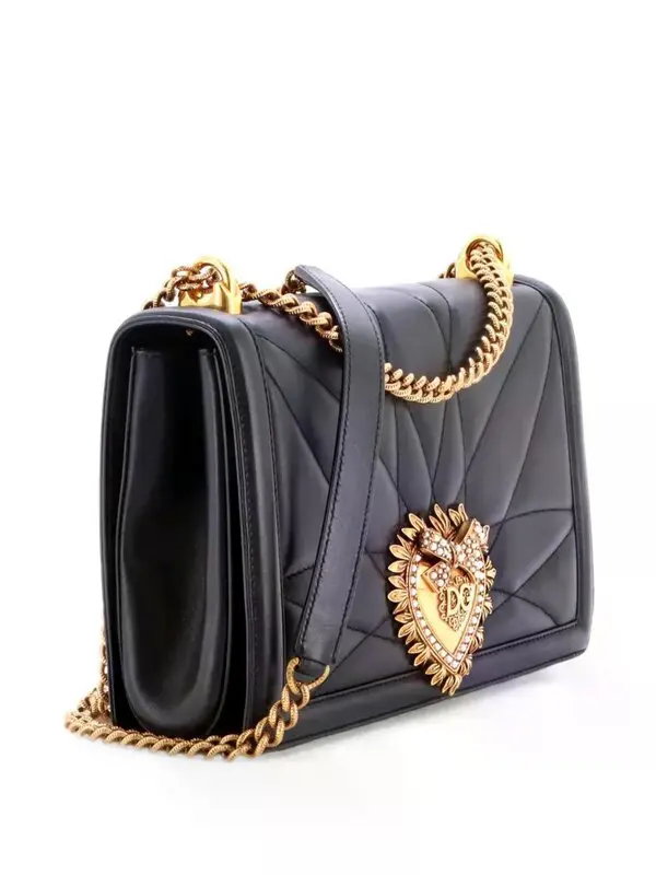 Dolce & Gabbana Devotion Full Flap Quilted Leather Large Shoulder Bag