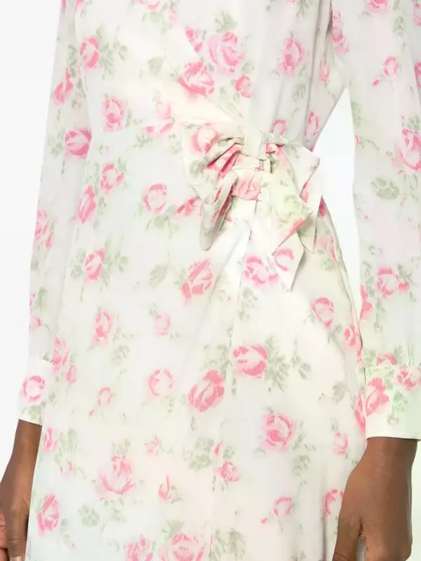 Alessandra Rich Floral Print Silk Midi Dress