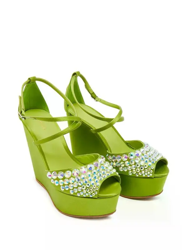 LE SILLA Crystal Embellished Wedge Sandals