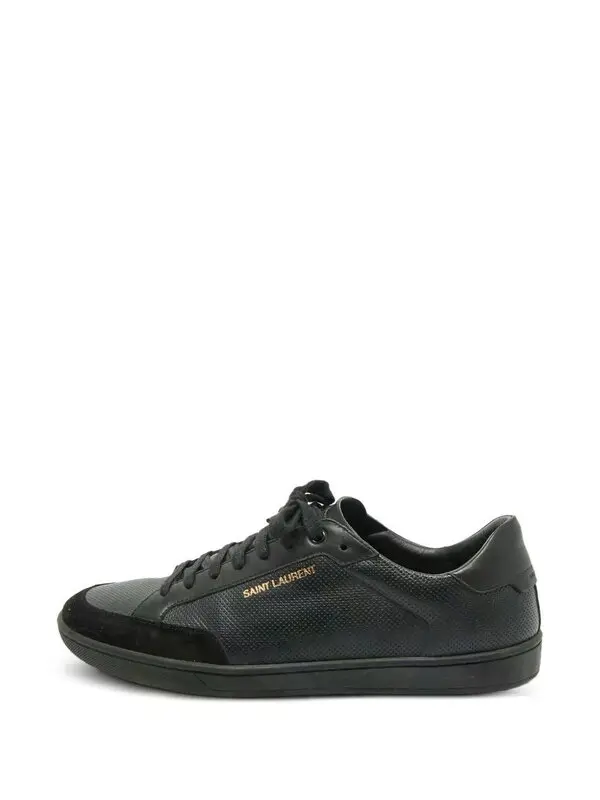Saint Laurent Court Classic Perforated Sneakers - Black