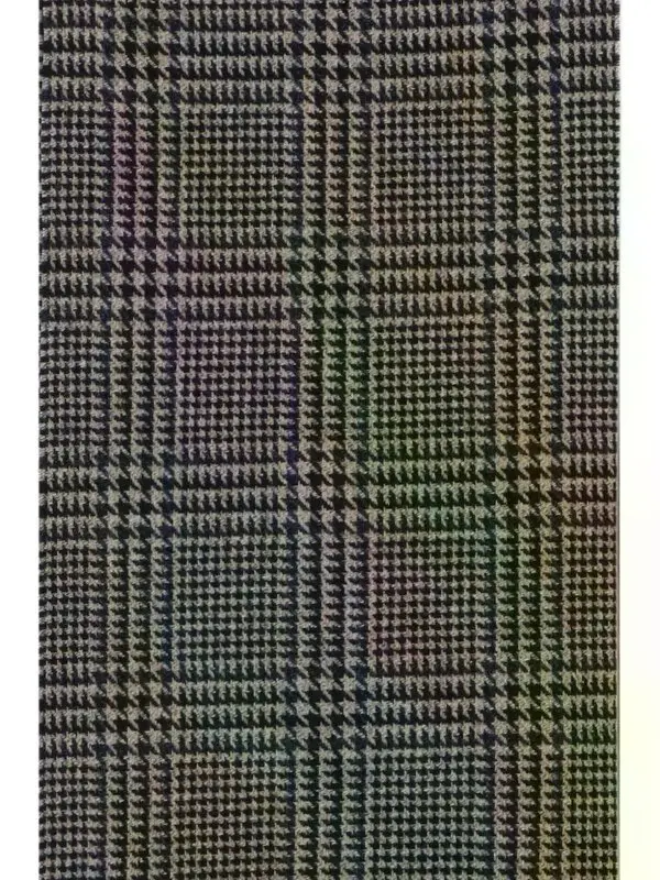 SLOWEAR Check-pattern Fringed Scarf