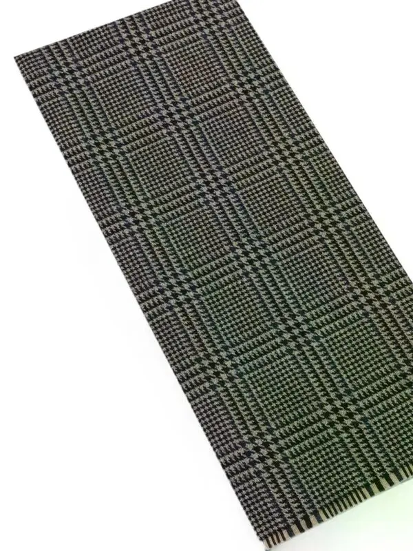 SLOWEAR Check-pattern Fringed Scarf