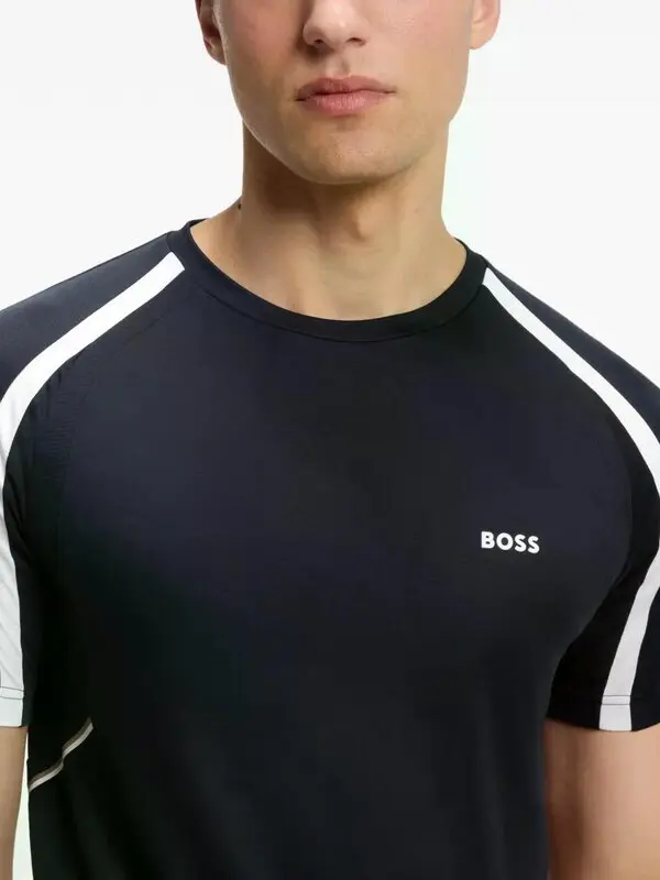 BOSS Slim Fit Crewneck T-shirt With Logo Print