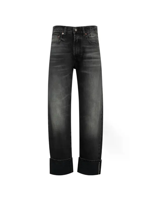 R13 Selvedge Cuffed Jeans - Black