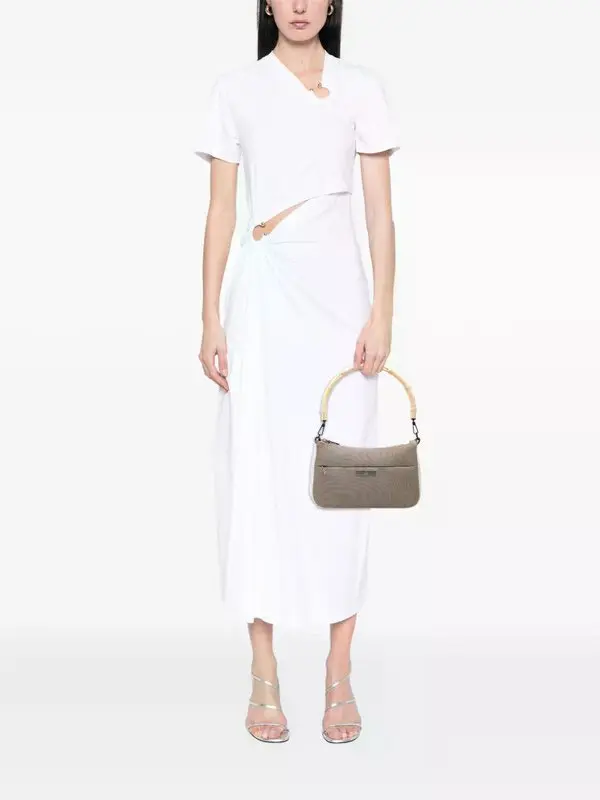 Gucci 2000-2002 Gg Canvas Bamboo Top Handle Handbag - Neutrals