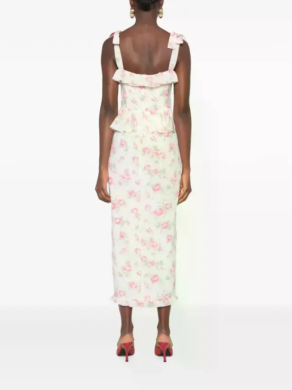 Alessandra Rich Floral-print Ruffled Midi Dress