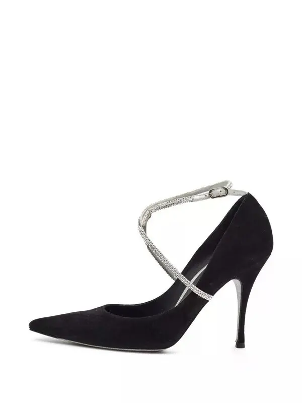 Rene Caovilla Twista Crystal-embellished Stiletto Pumps - Black