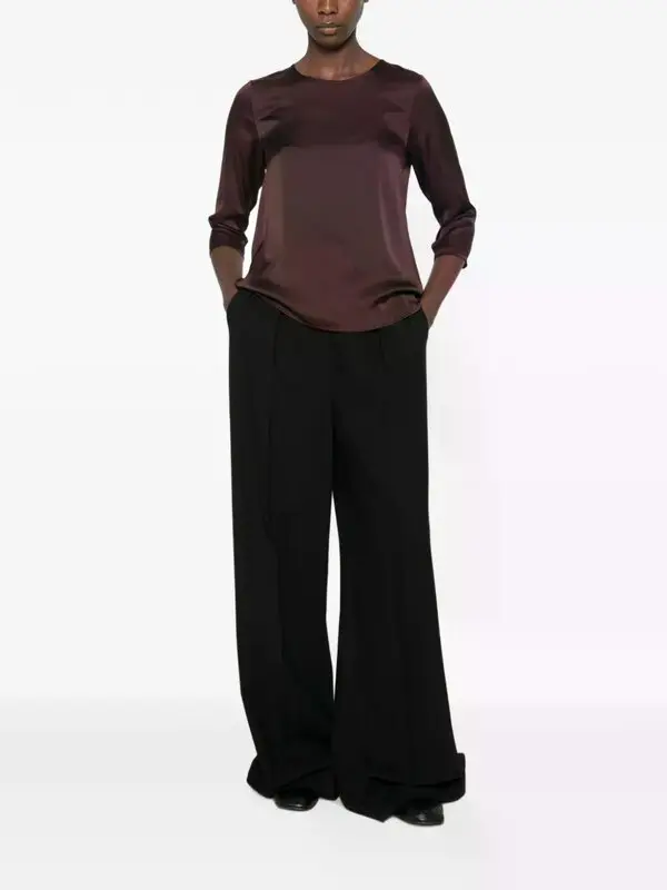 Imperial Satin Finish Three-quarter Sleeve Blouse