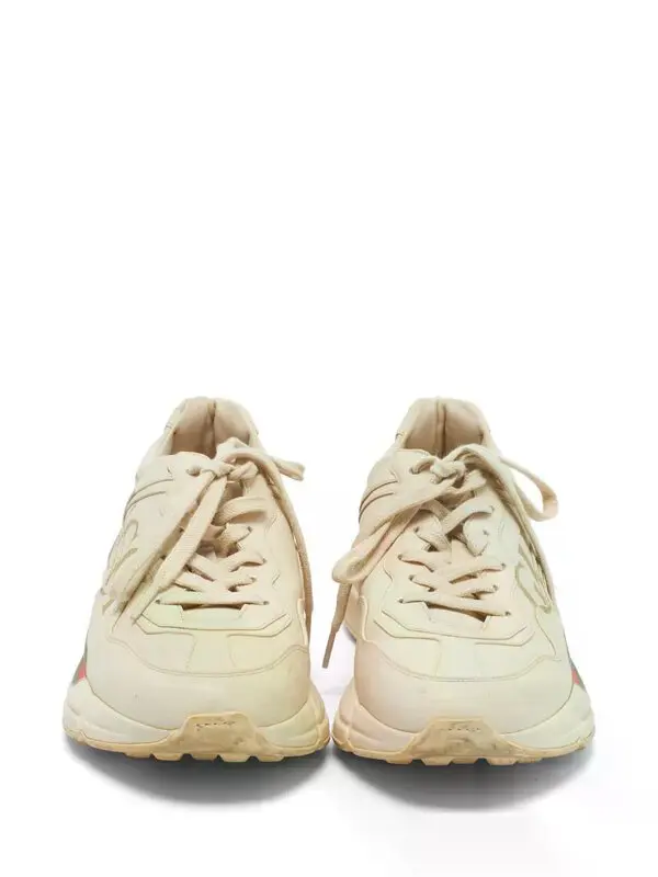 Gucci Rhyton Logo Leather Low-top Sneakers - Neutrals