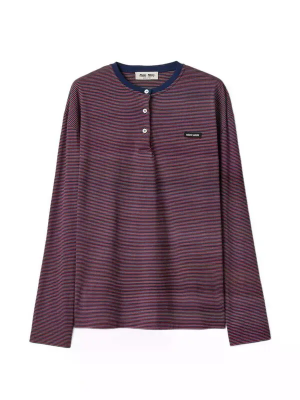 Miu Miu Striped Jersey T-shirt