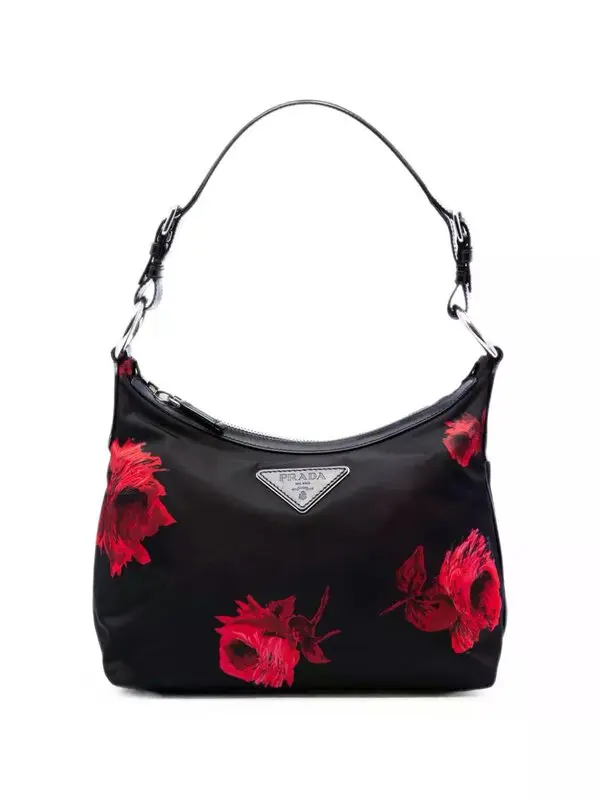 Prada Tissuto Rose Printed Shoulder Bag