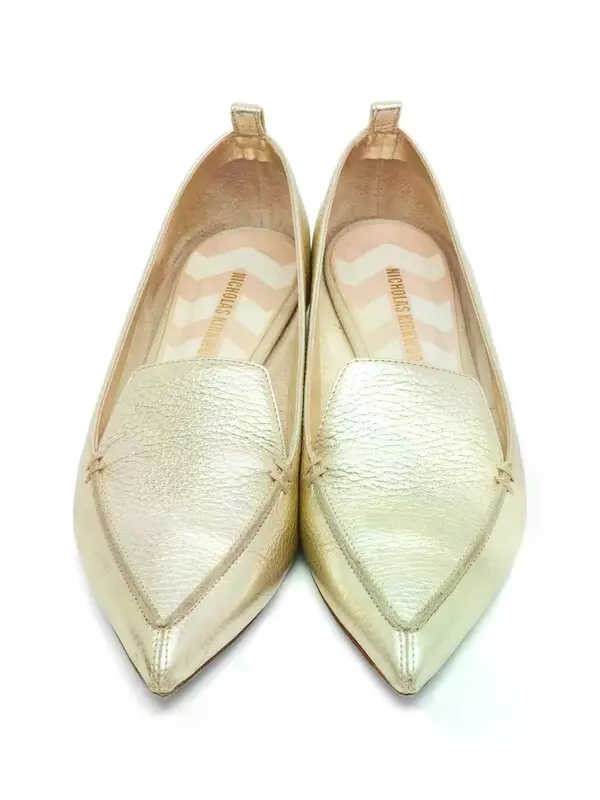 NICHOLAS KIRKWOOD Beya Pointed-toe Loafers - Gold