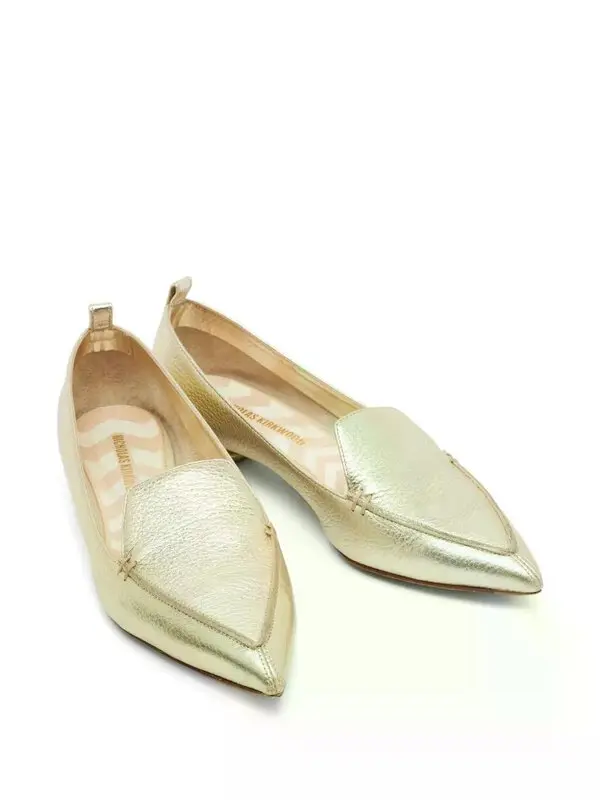 NICHOLAS KIRKWOOD Beya Pointed-toe Loafers - Gold