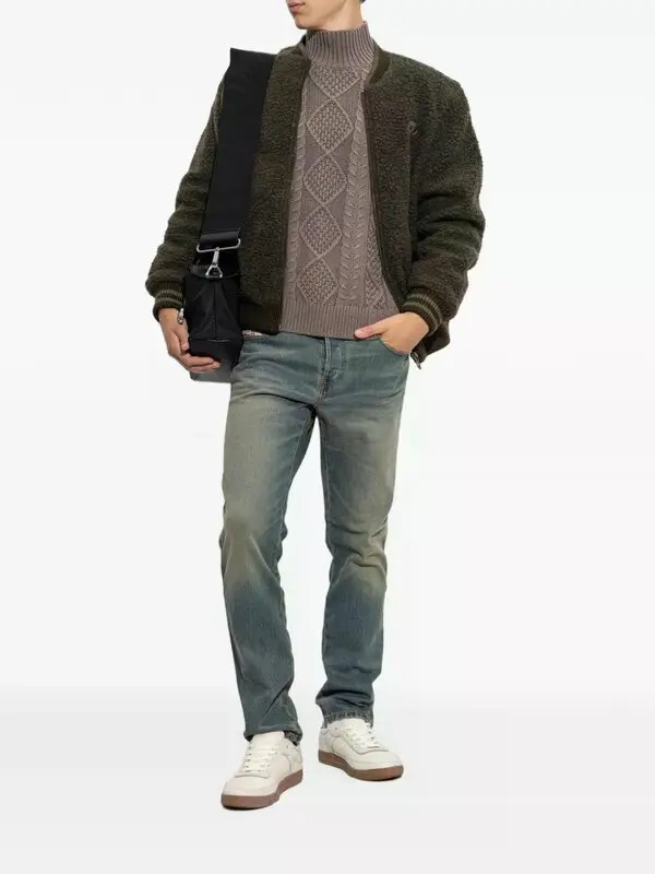 DIESEL® S-reds Fleece Bomber Jacket With Logo Patch