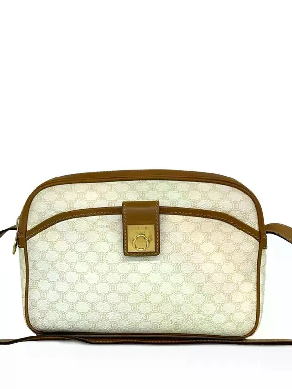 Celine Triomphe Coated Canvas Crossbody Bag - White