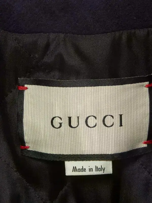 Gucci Leopard-print Trim Belted Wool Coat