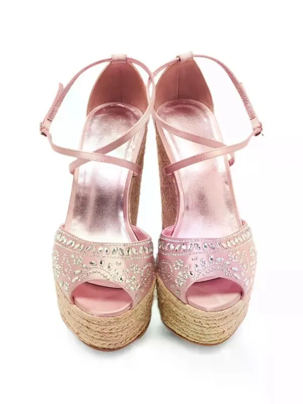LE SILLA Embellished Espadrille Wedge Sandals