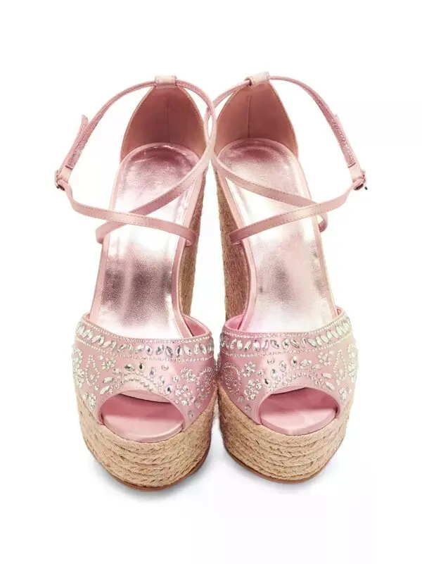 LE SILLA Embellished Espadrille Wedge Sandals