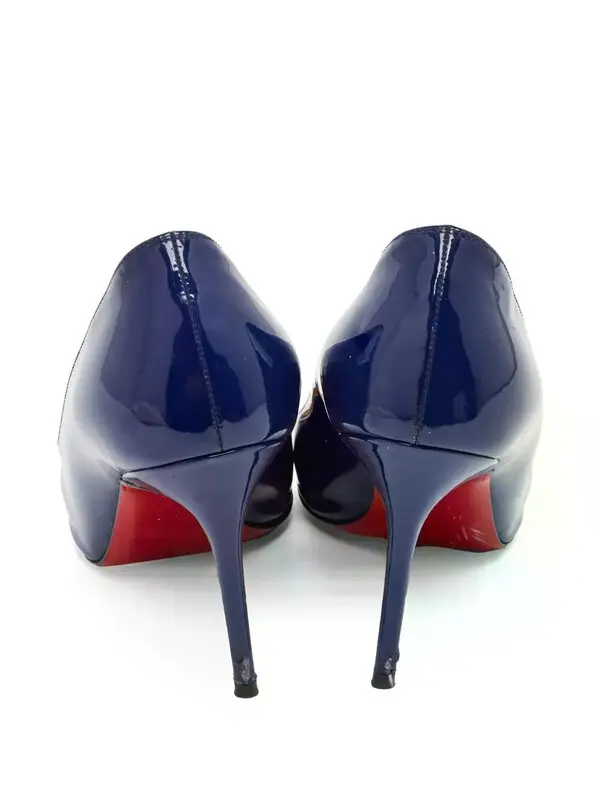 CHRISTIAN LOUBOUTIN Pigalle Patent Leather Pointed Toe Stiletto Pumps - Blue