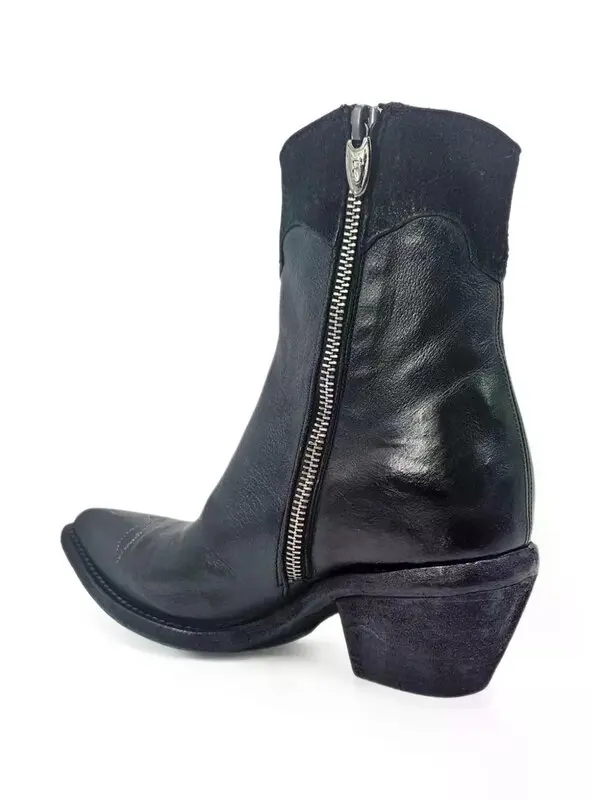 MADISON MAISON Pointy Star-patchwork Leather Ankle Boots