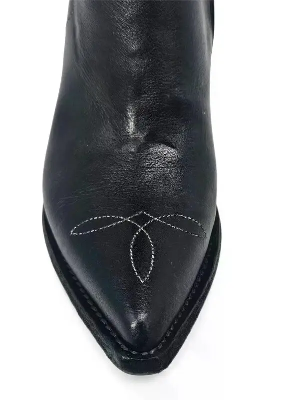 MADISON MAISON Pointy Star-patchwork Leather Ankle Boots