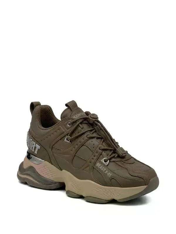 PLEIN SPORT Runner Beast X-01 Panelled Sneakers - Brown