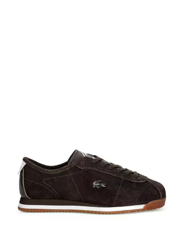 Lacoste Suede Logo-patch Sneakers - Brown