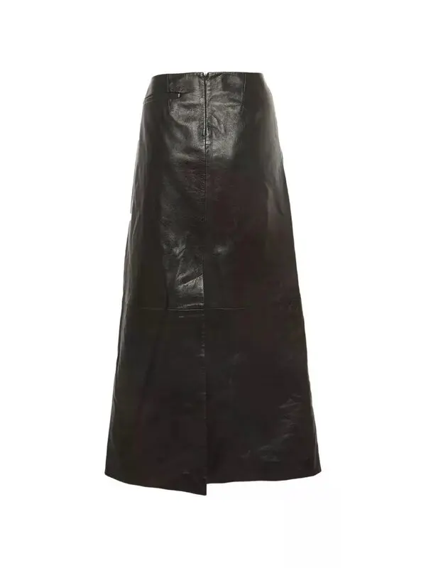 Magda Butrym Draped Leather Midi Skirt