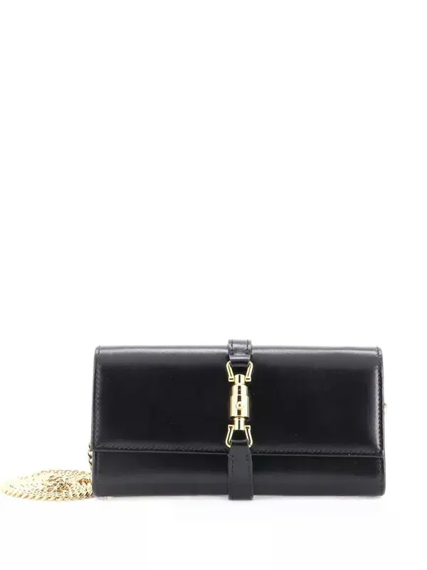 Gucci Jackie 1961 Continental Chain Wallet Leather Crossbody Bag - Black
