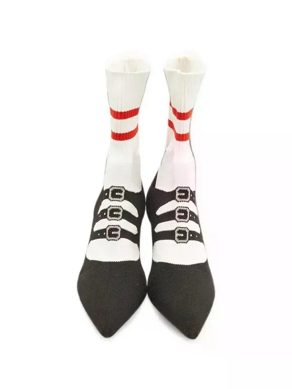 Marni Pointed-toe Sock-effect Ankle Boots - Black