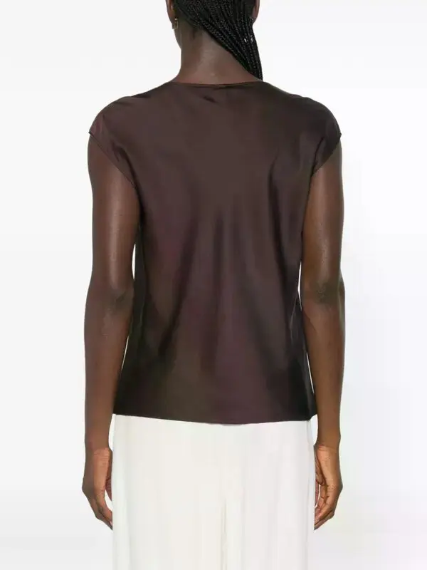 Imperial Satin-finish Scoop-neck Top