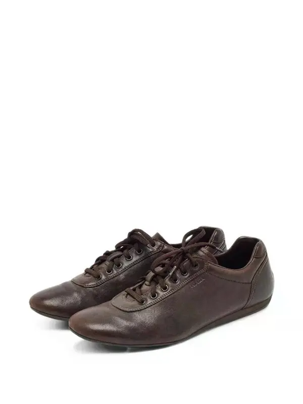 Prada Lace-up Leather Sneakers