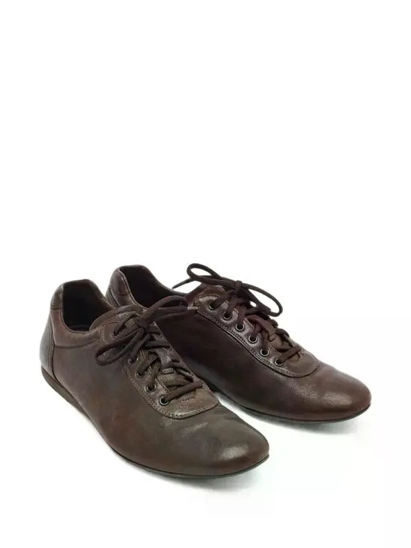 Prada Lace-up Leather Sneakers