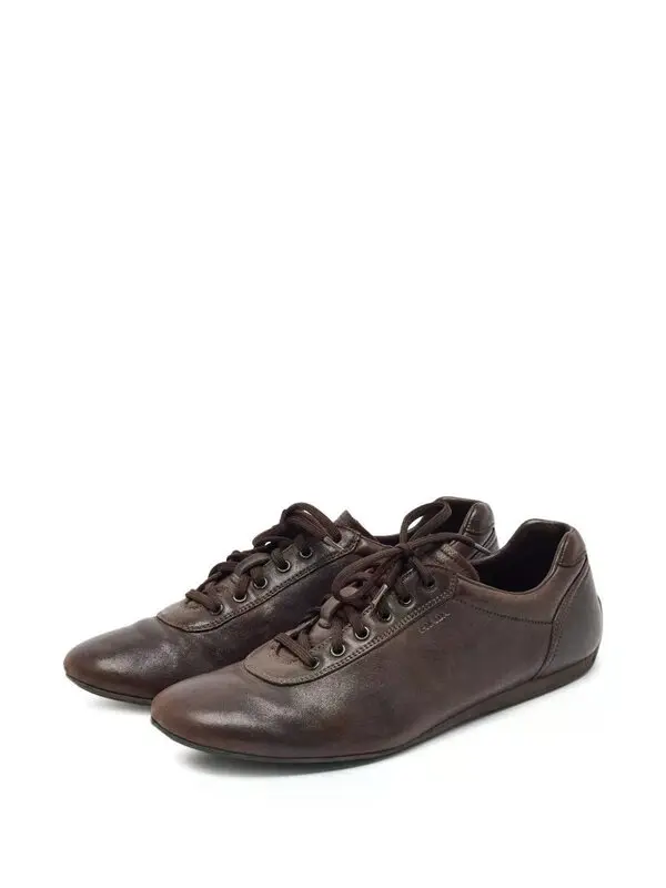 Prada Lace-up Leather Sneakers