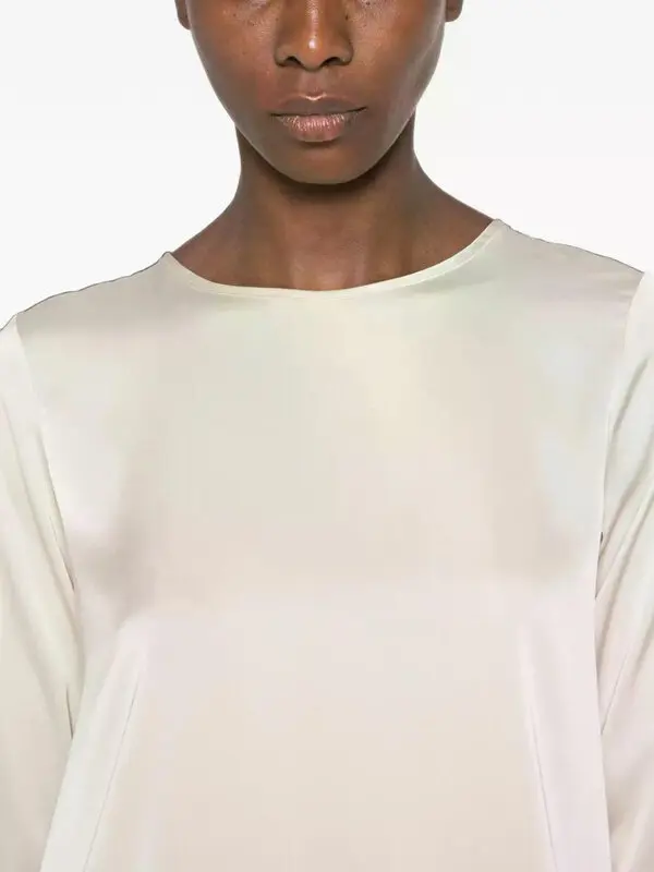 Imperial Satin Finish Keyhole-back Blouse