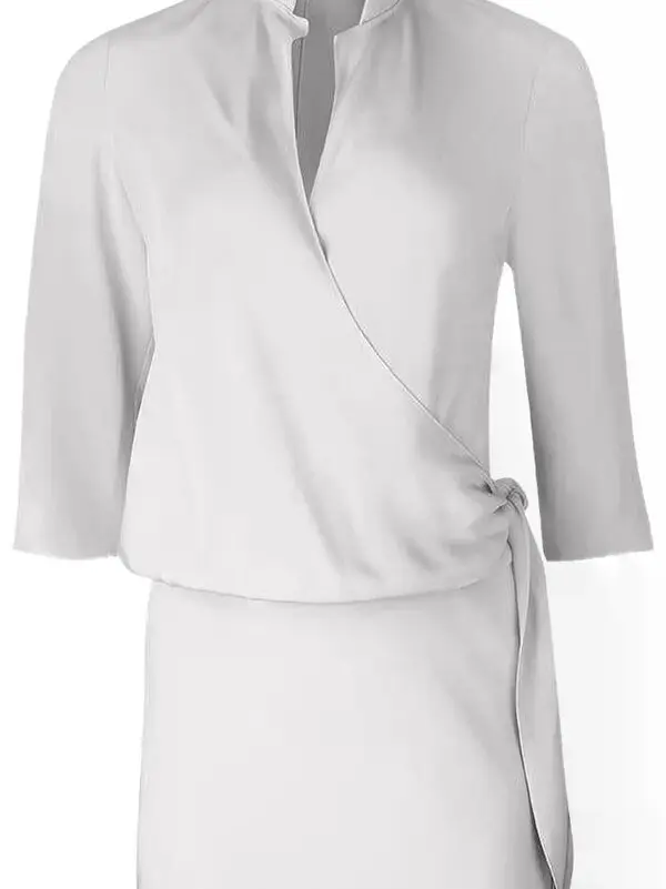 PETER COHEN Wrap-style Stand-collar Maxi-dress