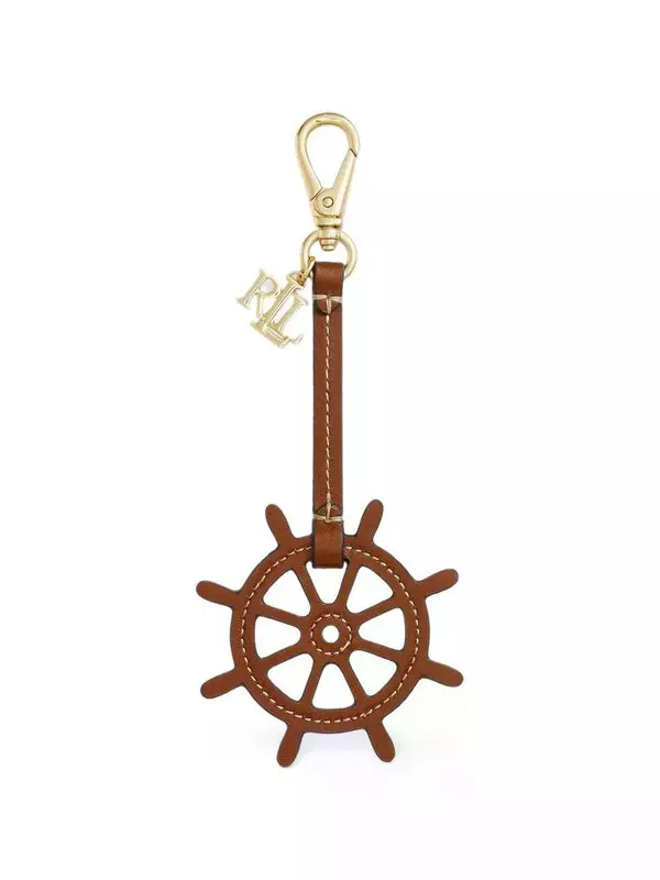 Ralph Lauren Ship-wheel Leather Bag Charm - Brown