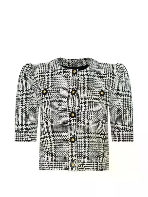 L'Agence Allegra Glen Plaid Cropped Jacket