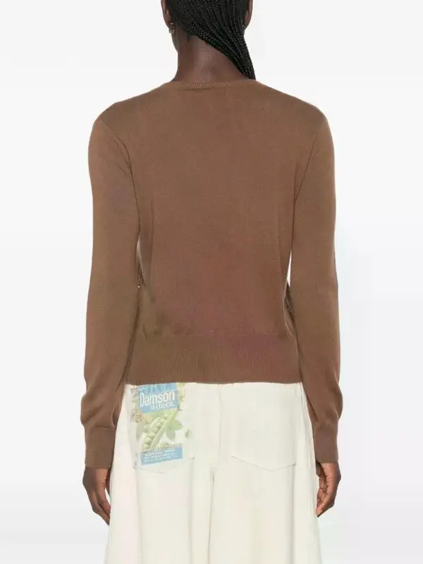 Max Mara Argyle-pattern Stud-embellished Sweater