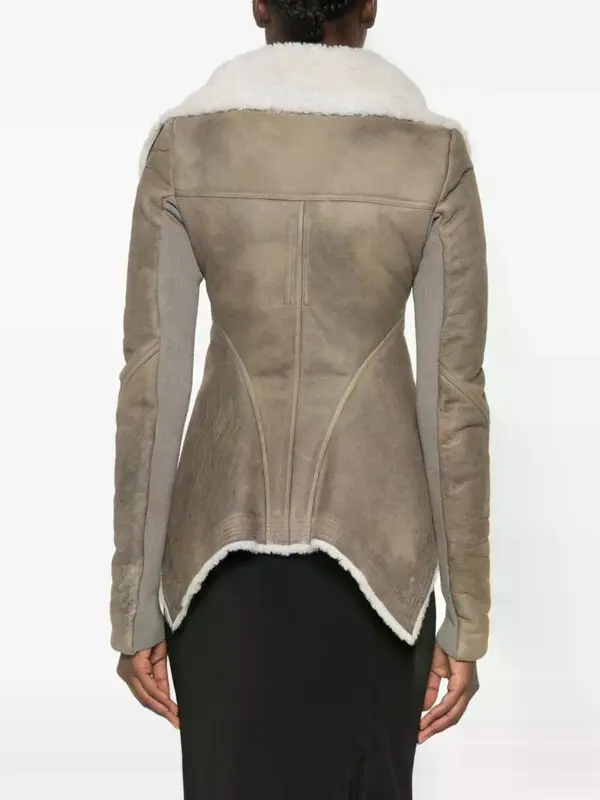 Rick Owens Shearling Lined Asymmetric Jacket - Grey
