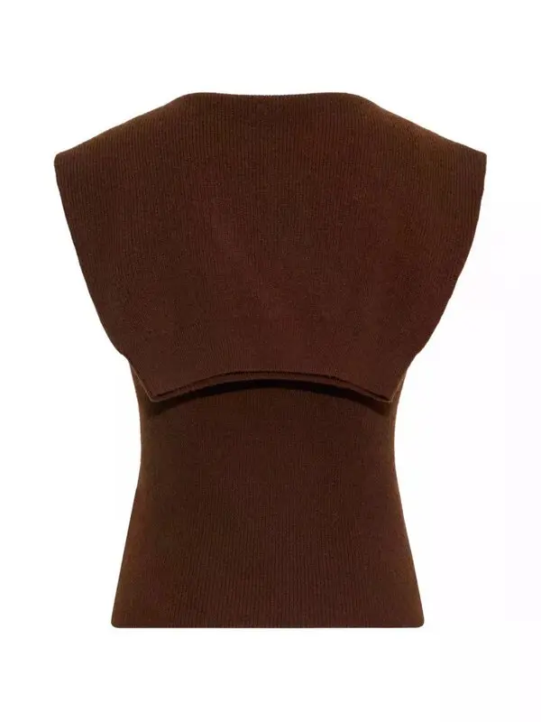 Cara Cara Ember V-neck Vest - Brown