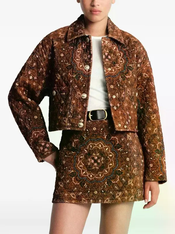 Cara Cara Alejandro Paisley-print Quilted Jacket - Brown